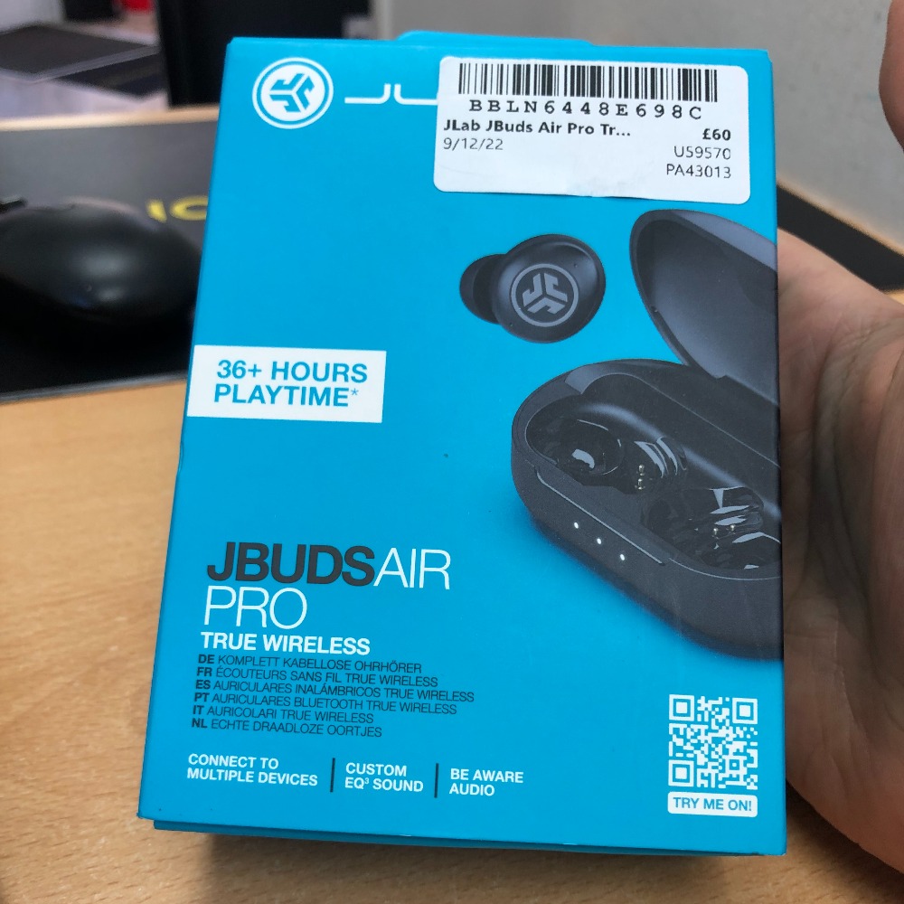 Pre-owned JLab JBuds Air Pro True Wireless Bluetooth Headphones- Black ...